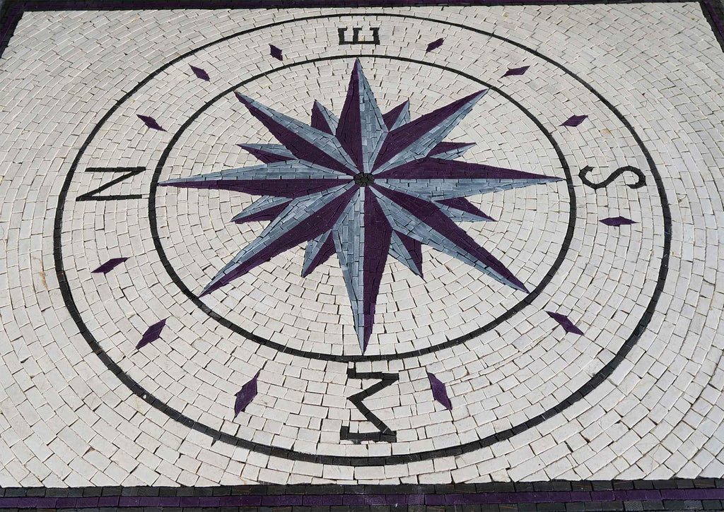Bussola II - Compass Mosaic Artwork | Compass | Mozaico