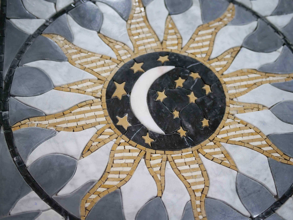 Sun & Moon - Mosaic Art| celestial | Mozaico
