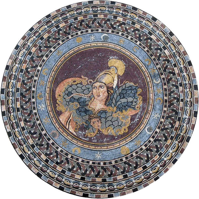 Victory Marble Wheel | Mythology-Inspired Mosaic