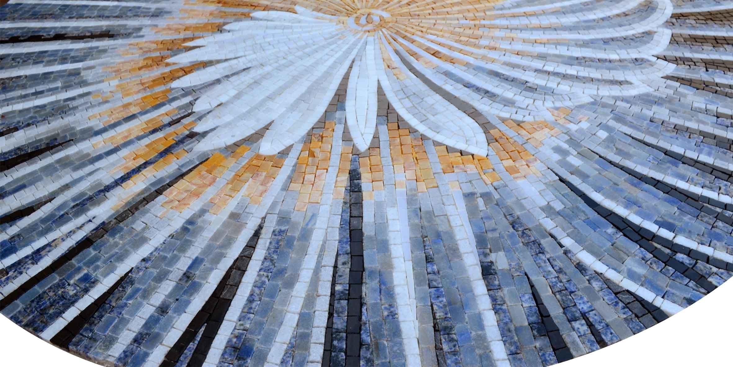 Lilium Flower Mosaic Medallion | Geometric Design – Mozaico