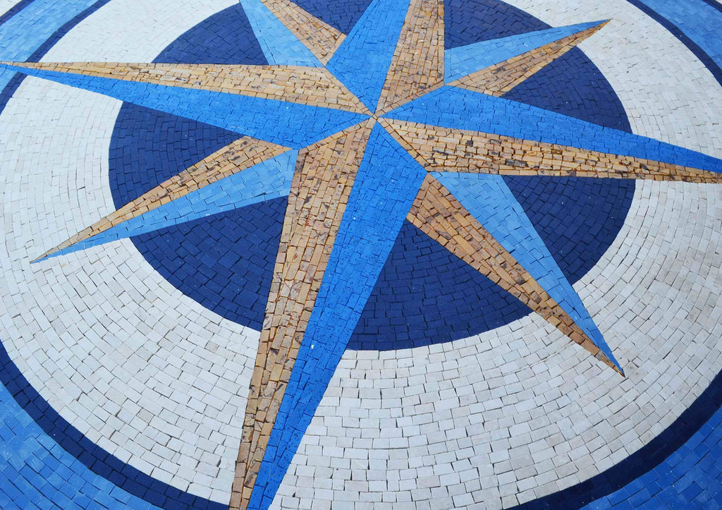 Mavi - Compass Mosaic Medallion | Compass | Mozaico