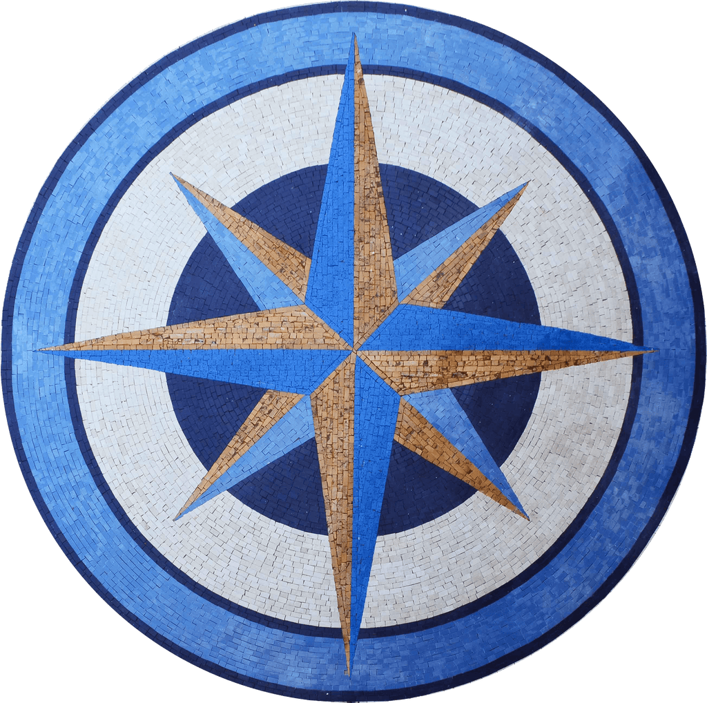 Mavi - Compass Mosaic Medallion | Compass | Mozaico