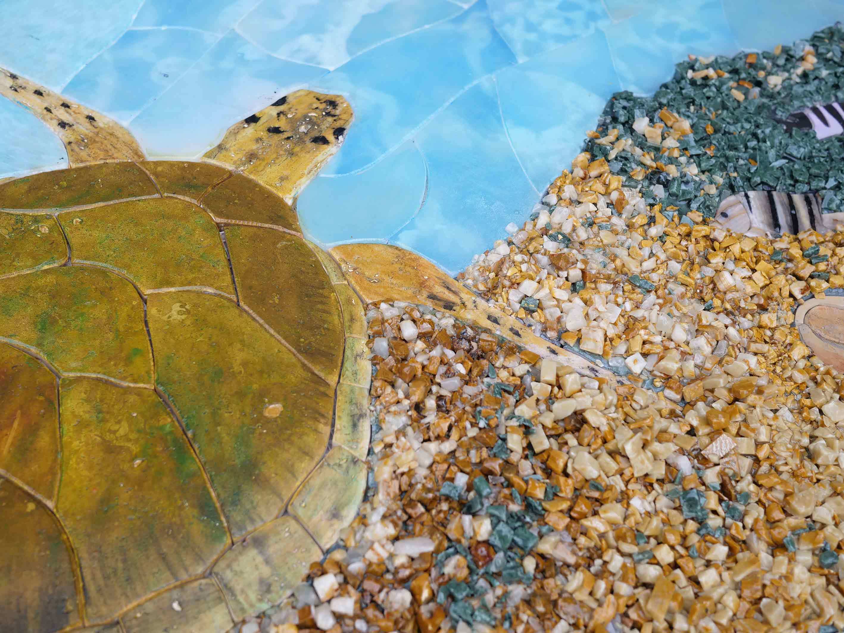 Stone Mosaic Art - Turtle Reef | Marine Life&Nautical | Mozaico