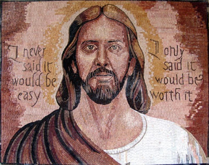 Jesus Christ Marble Mosaic Mural | Religious | Mozaico