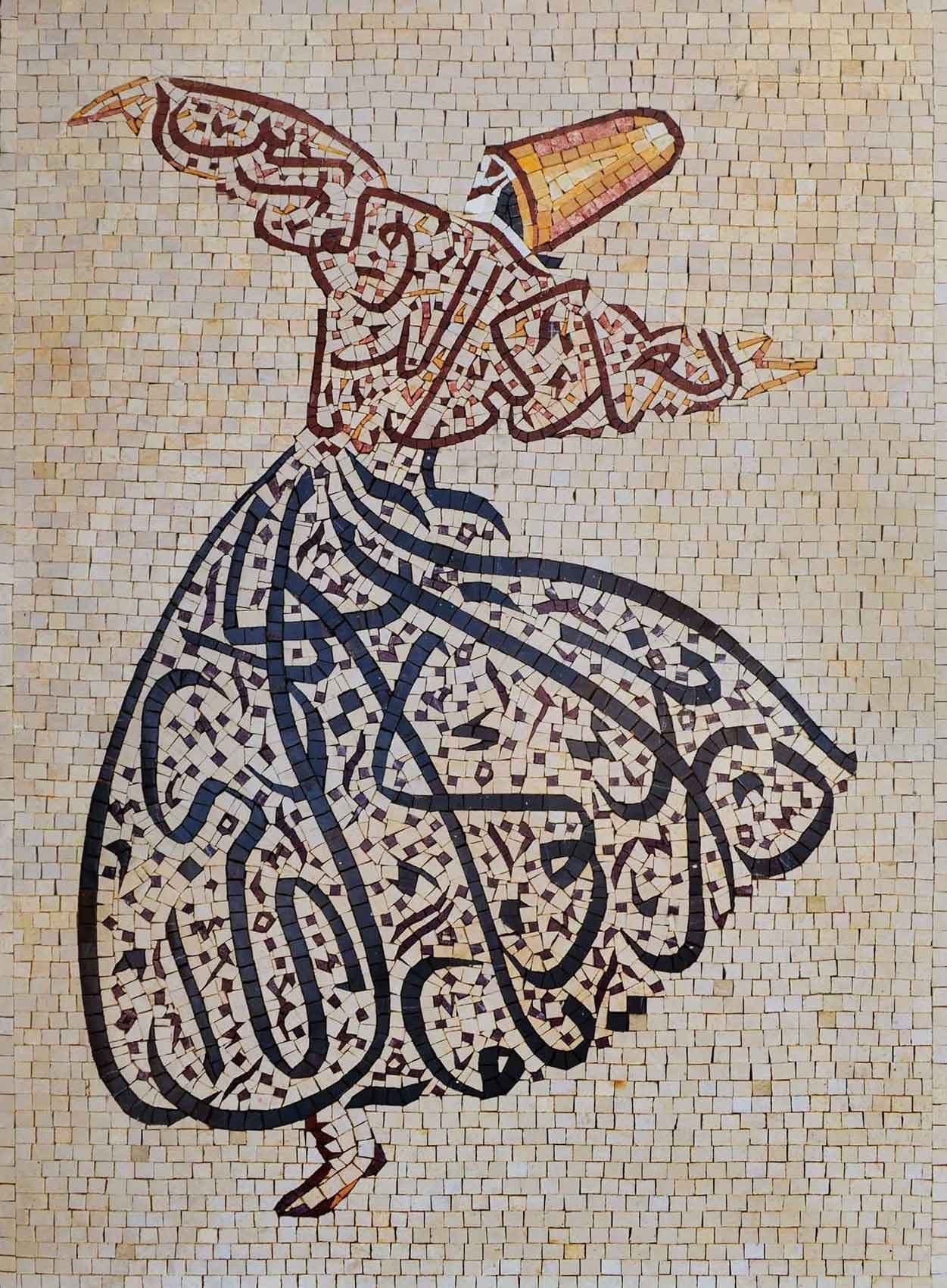 Islamic Calligraphy Folklore Figure Mosaic Design | Religious | Mozaico