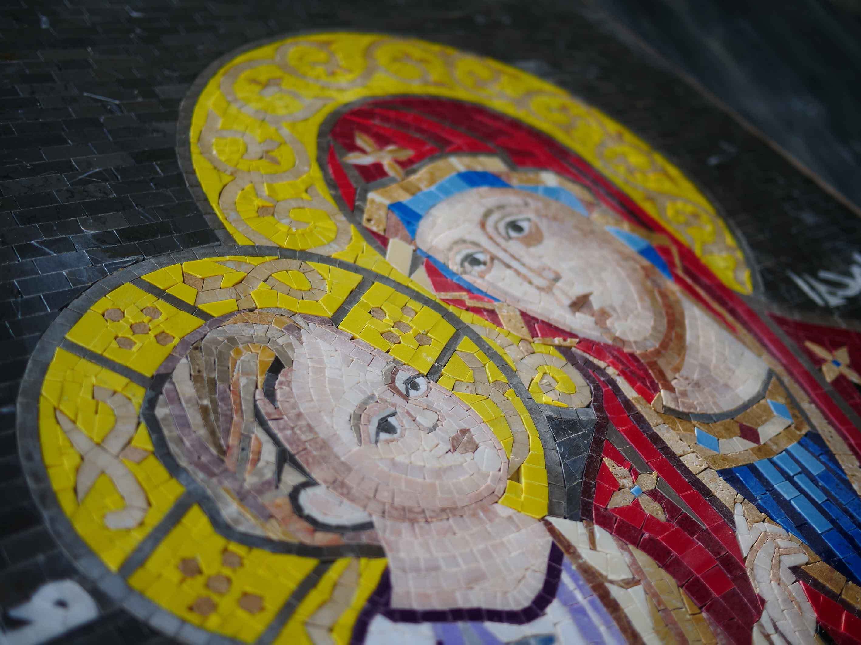 Christian Mosaic - Mary & Jesus Portrait | Religious | Mozaico