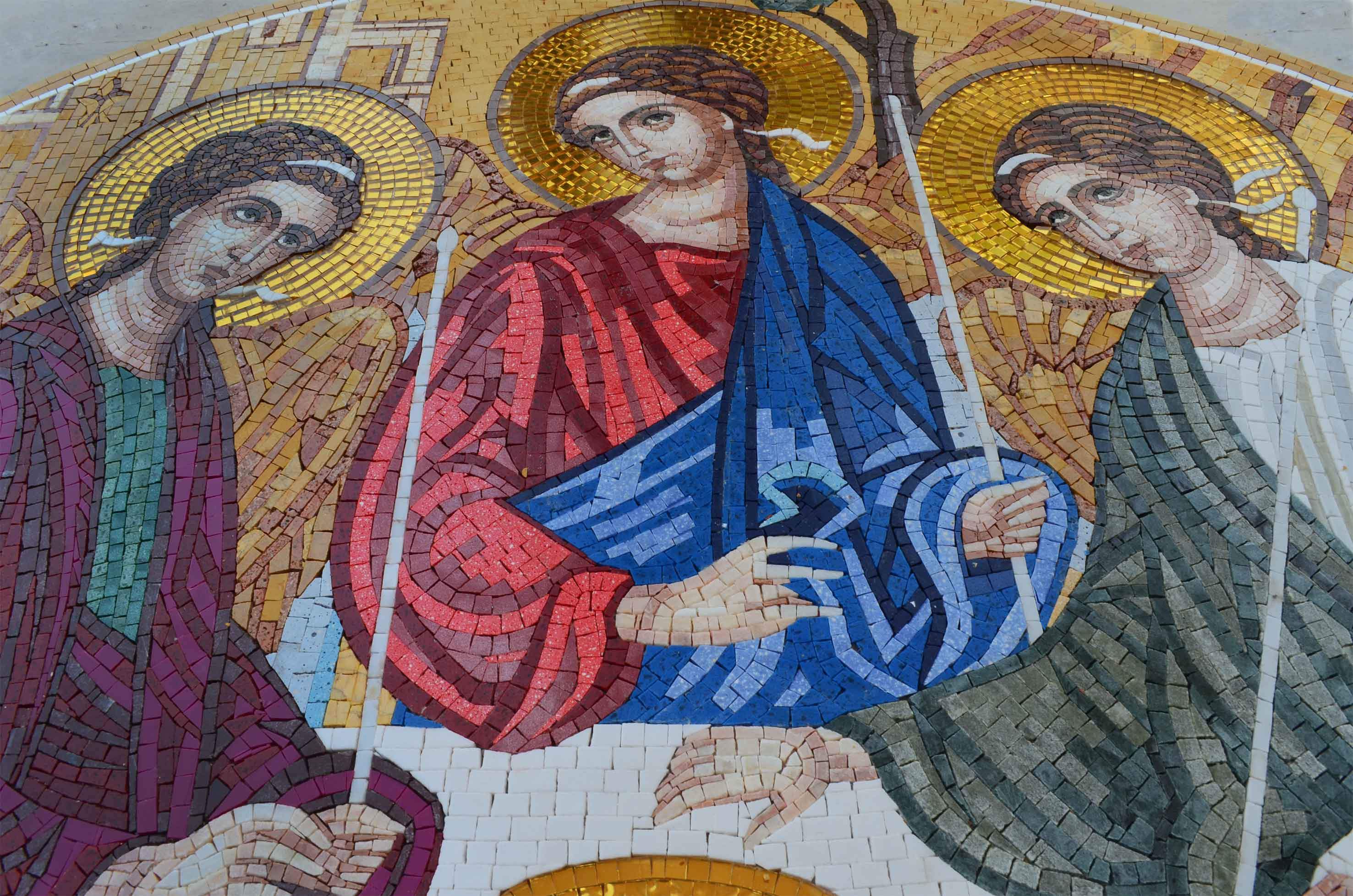 Modern Mosaic Icon - The Holy Trinity | Mozaico Art