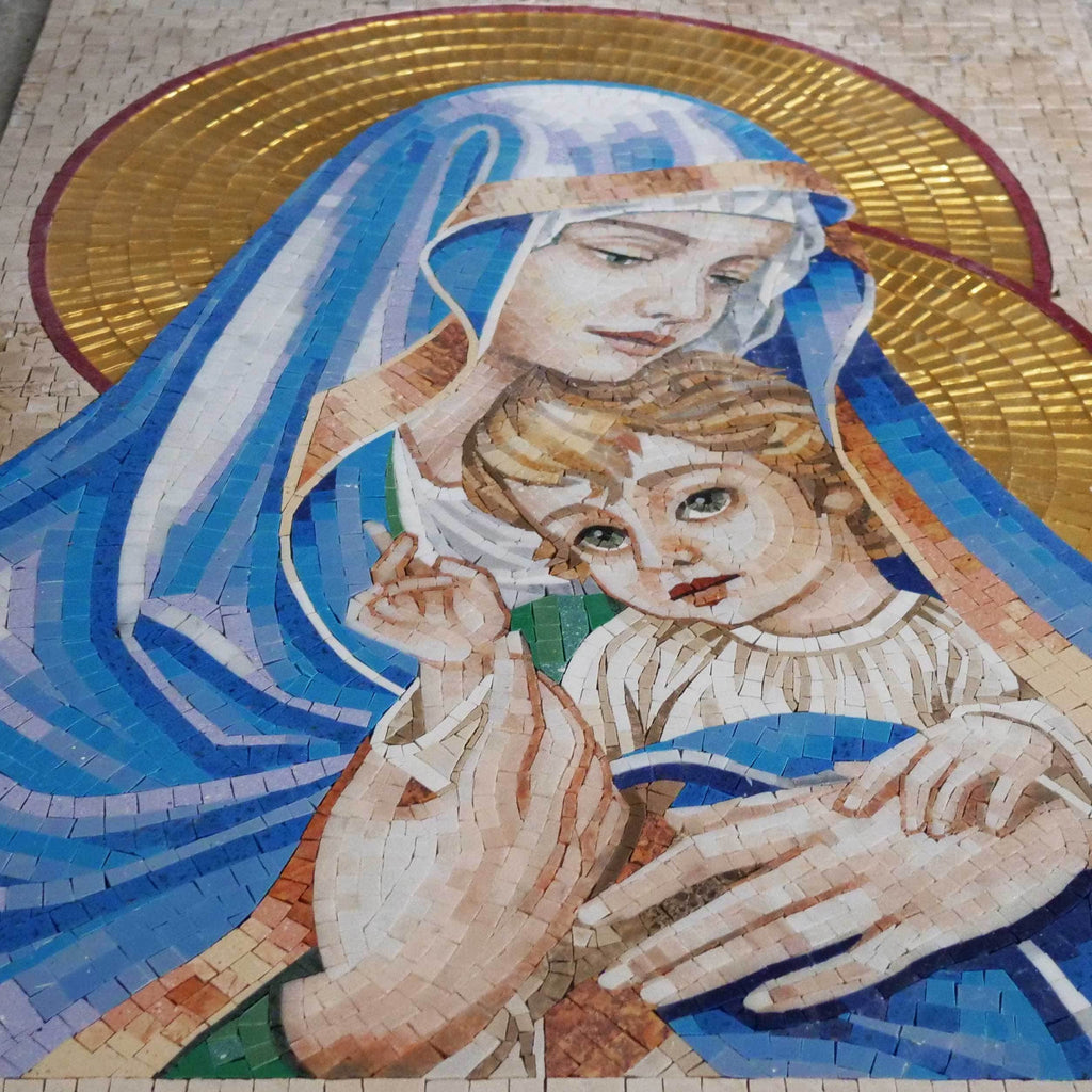 Virgin Mary & Jesus - Religious Mosaic Art | Religious | Mozaico