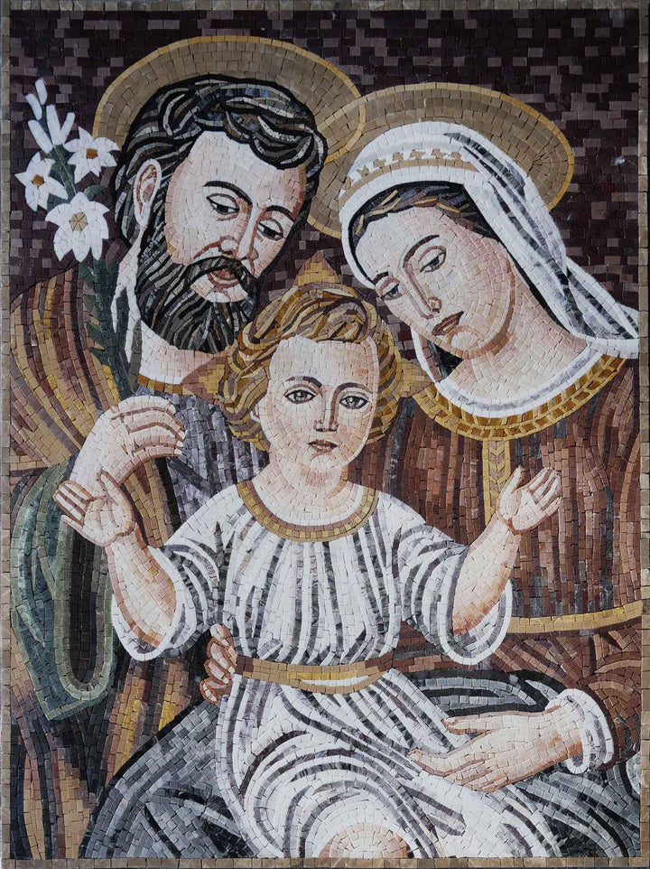 Holy Family Portrait - Religious Mosaic Artwork | Religious | Mozaico
