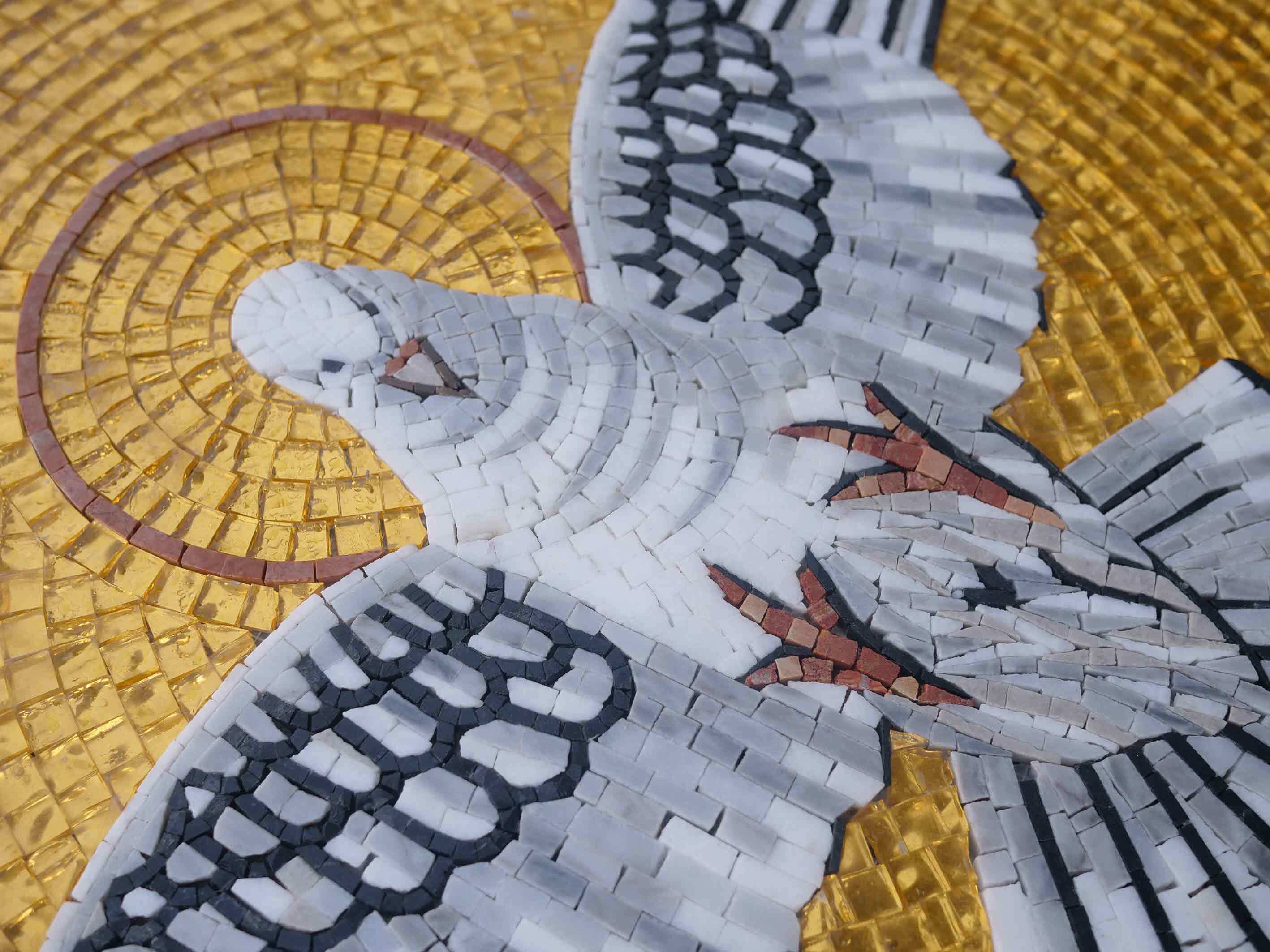 Religious Mosaic Art: The Glass Dove by Mozaico