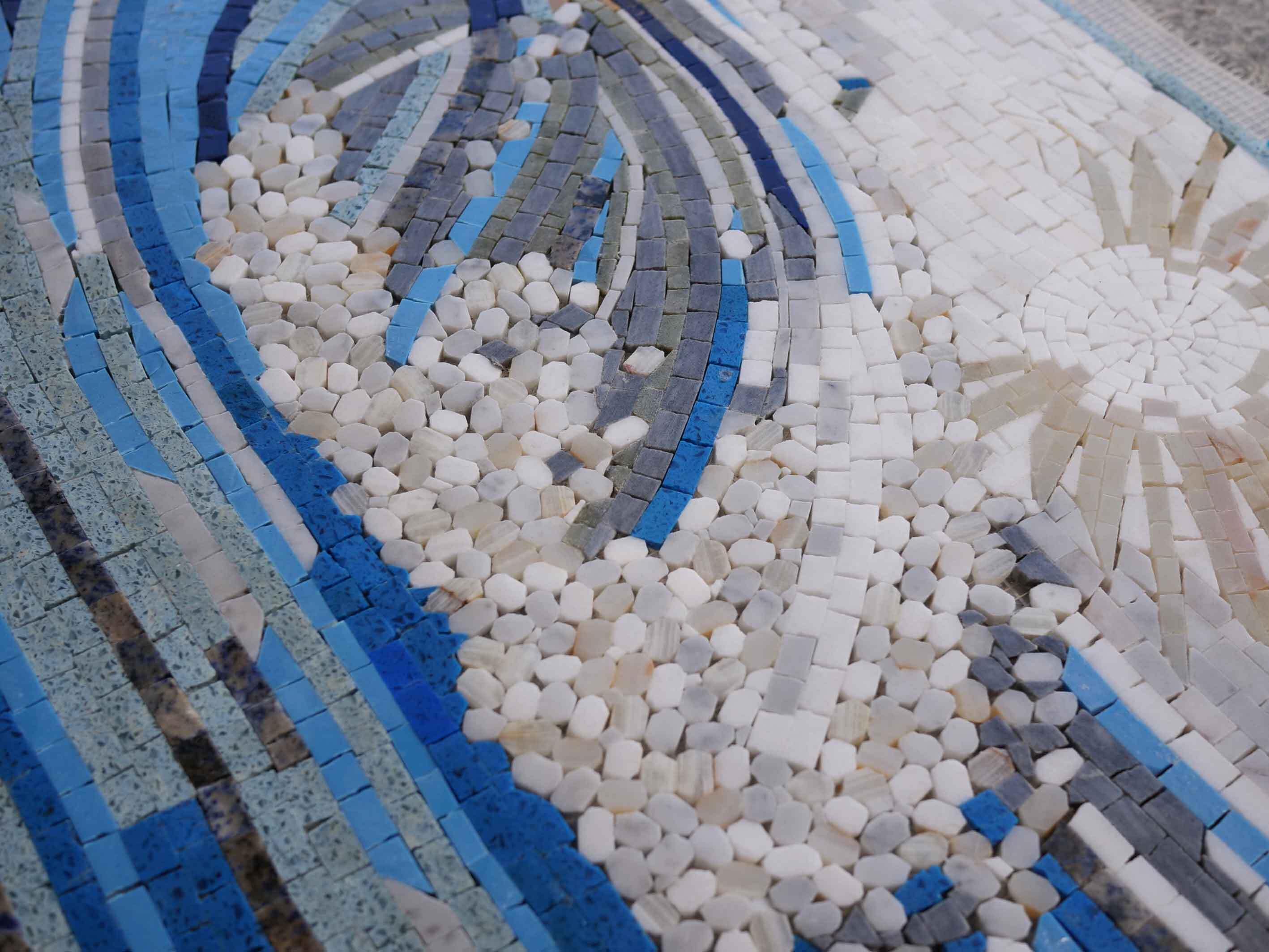 Mosaic Art - Shady Blue Waves | Marine Life&Nautical | Mozaico