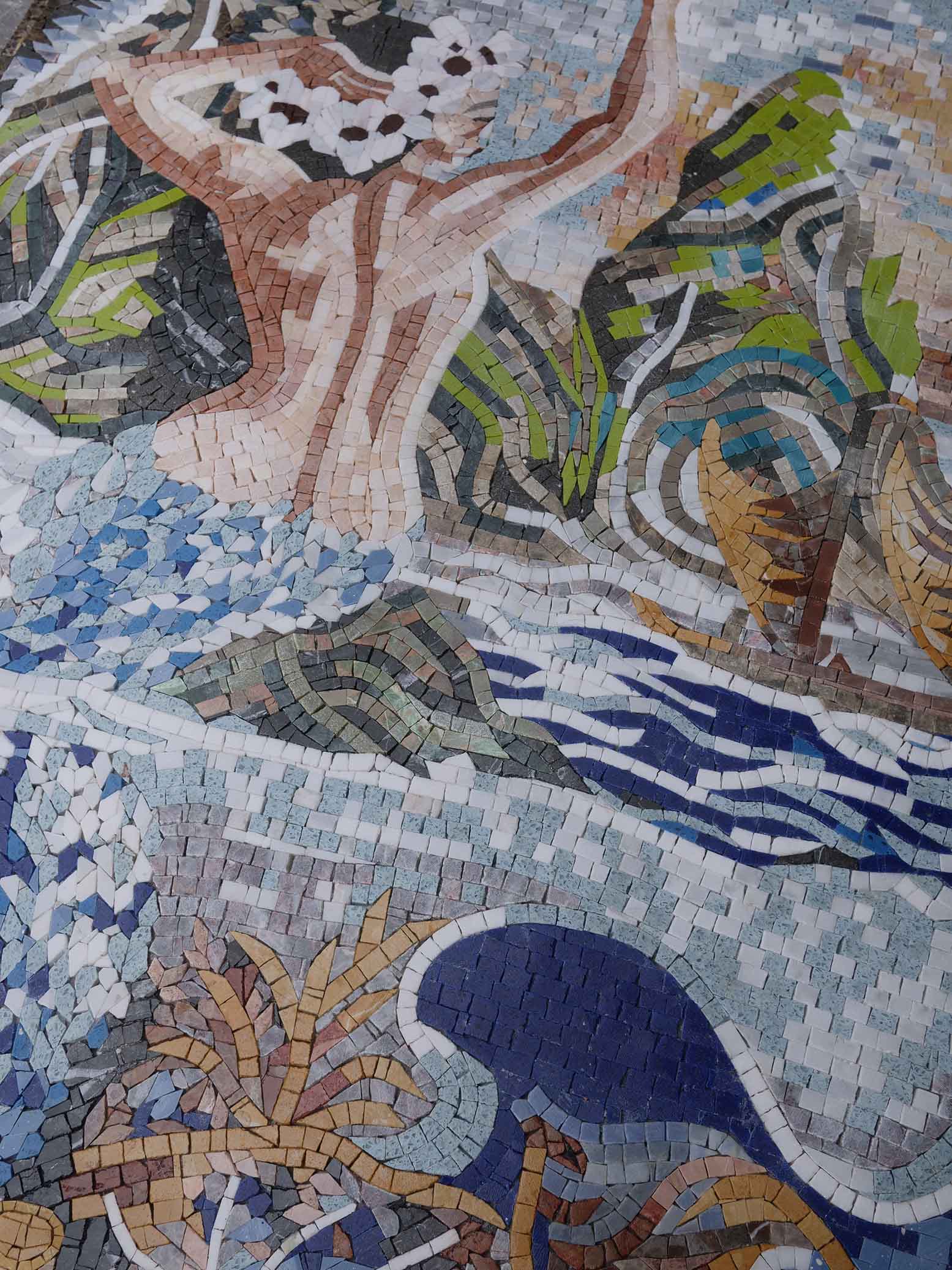 Dancing Mermaid Marble Mosaic Art | Nautical Decor – Mozaico