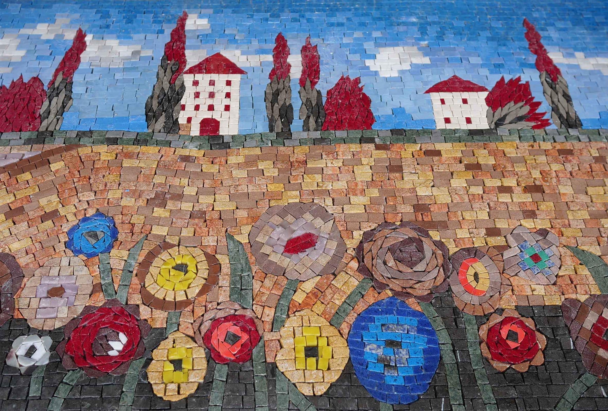 Colorful Mosaic Scene Artwork | Mozaico