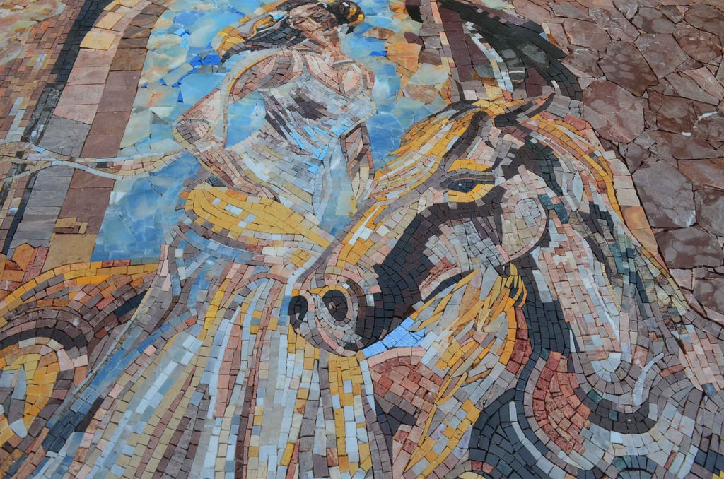 Figurative Mosaic Art - Godiva's Horse | Human Figures | Mozaico