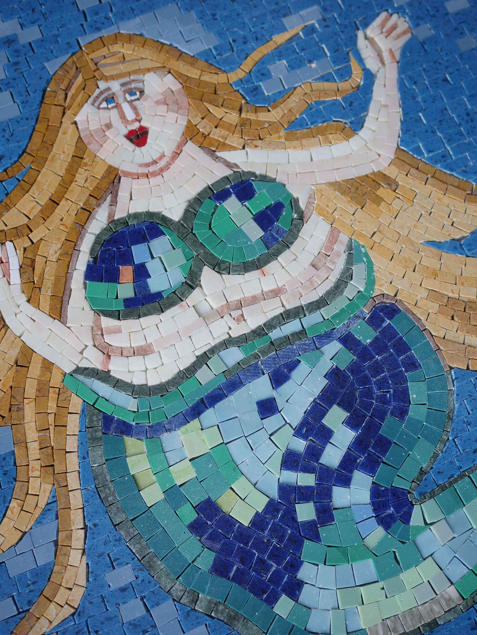 Teal Mosaic Mermaid Art | Nautical Decor by Mozaico