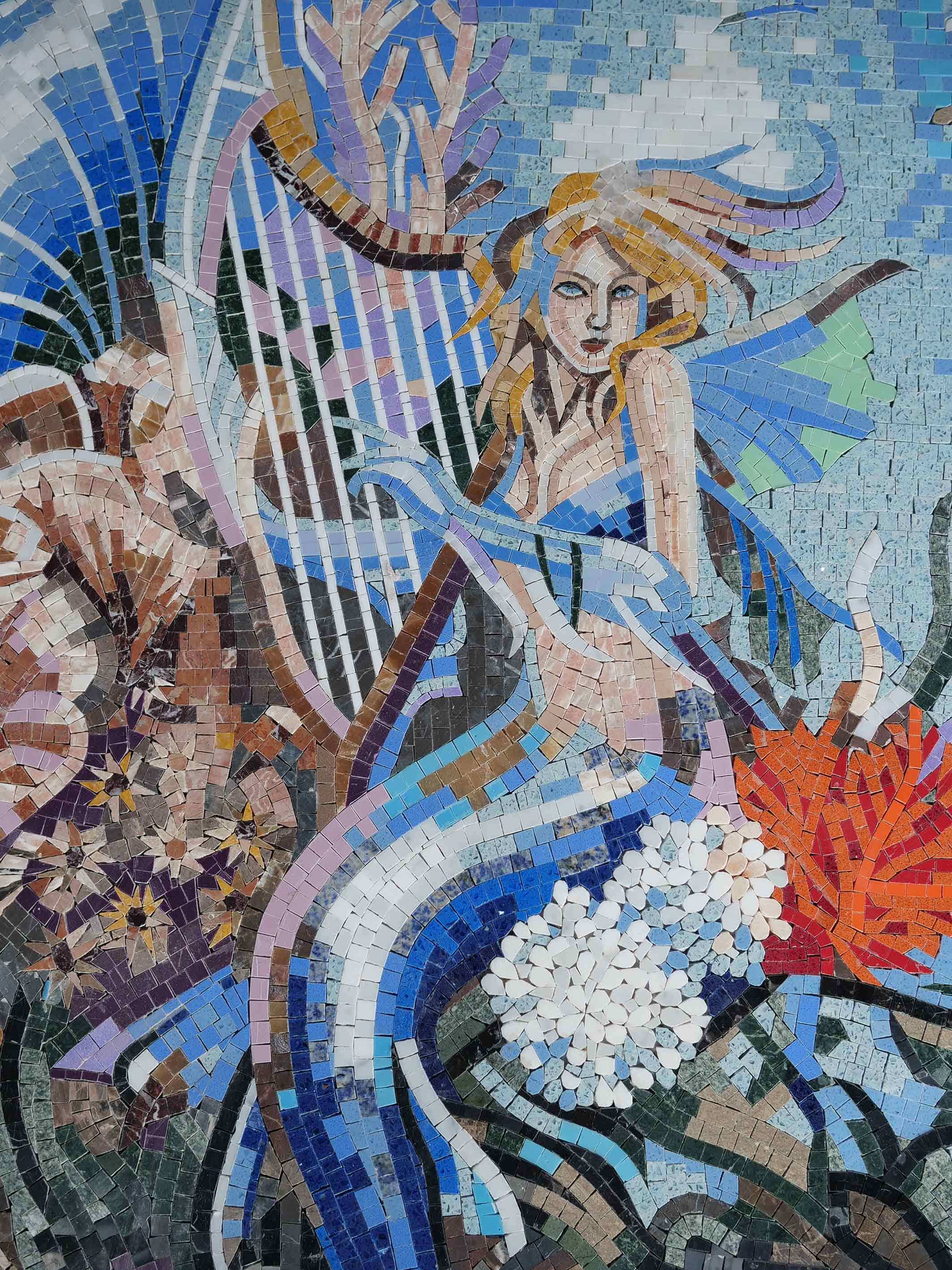 Mosaic Magic Mermaid Harp | Nautical Decor by Mozaico