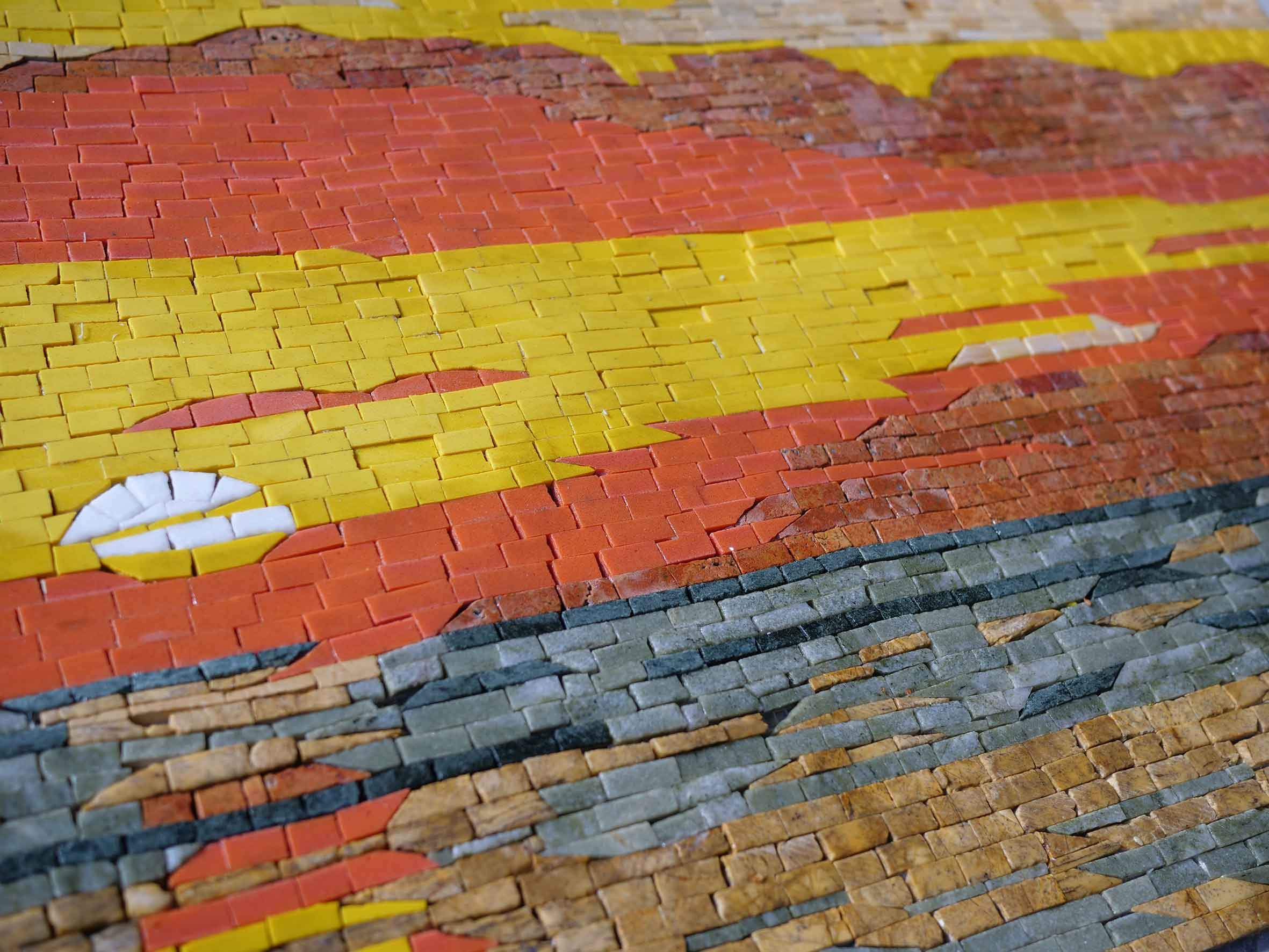 Sunset Mosaic Wall Art | Warm Scenery Decor – Mozaico