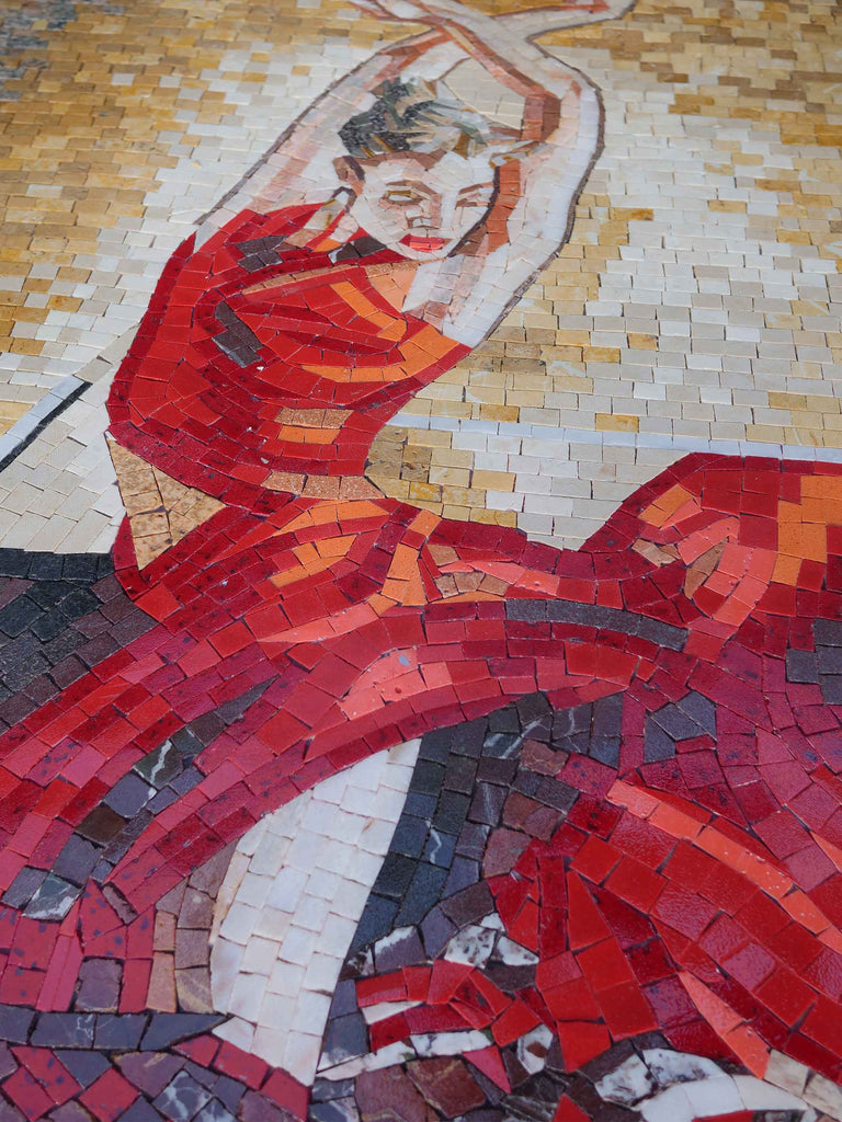 The Red Ballerina Mosaic Artwork | Human figures | Mozaico