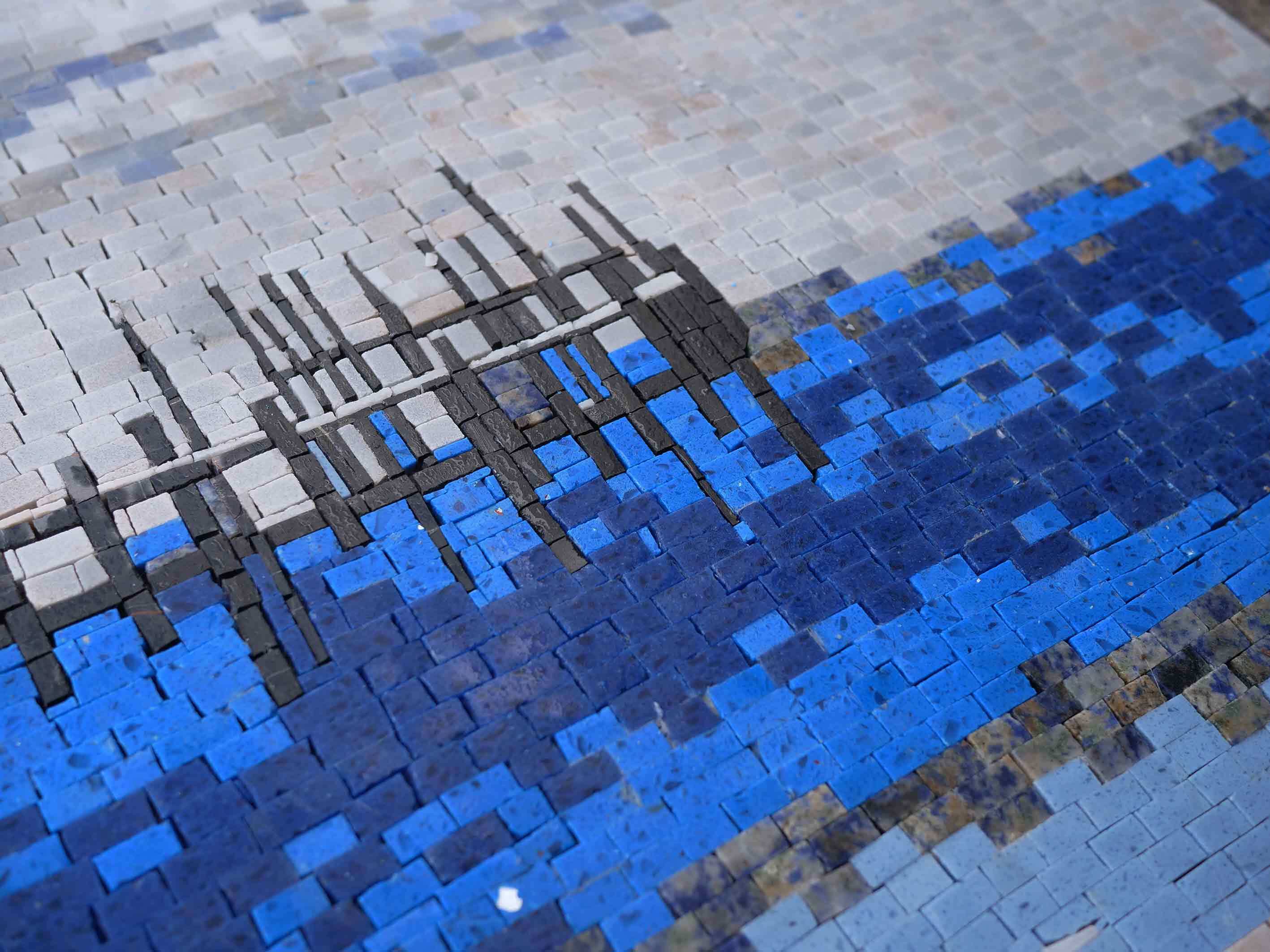 Landscape Mosaic Art - River Pier Scenery Decor – Mozaico