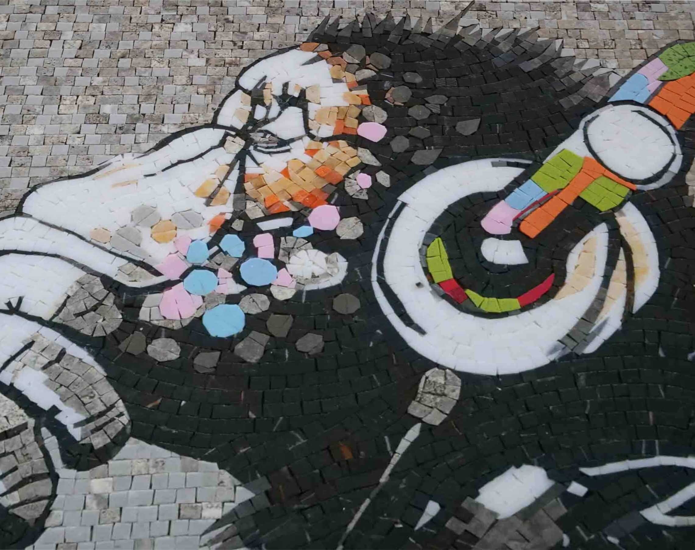 Musical Monkey Mosaic Art | Colorful Animal Decor – Mozaico