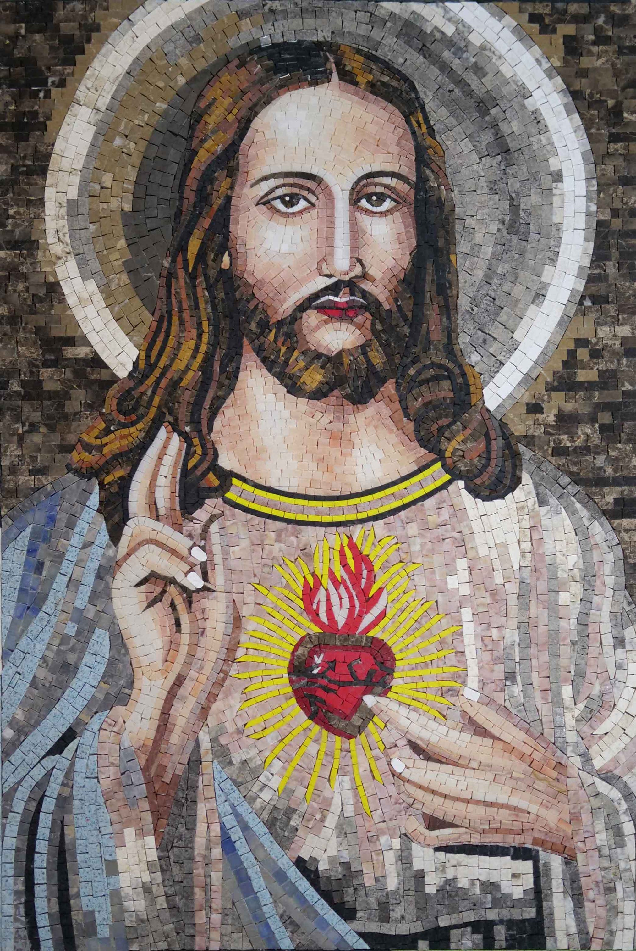 Christian Mosaic - Jesus's Sacred Heart | Religious | Mozaico