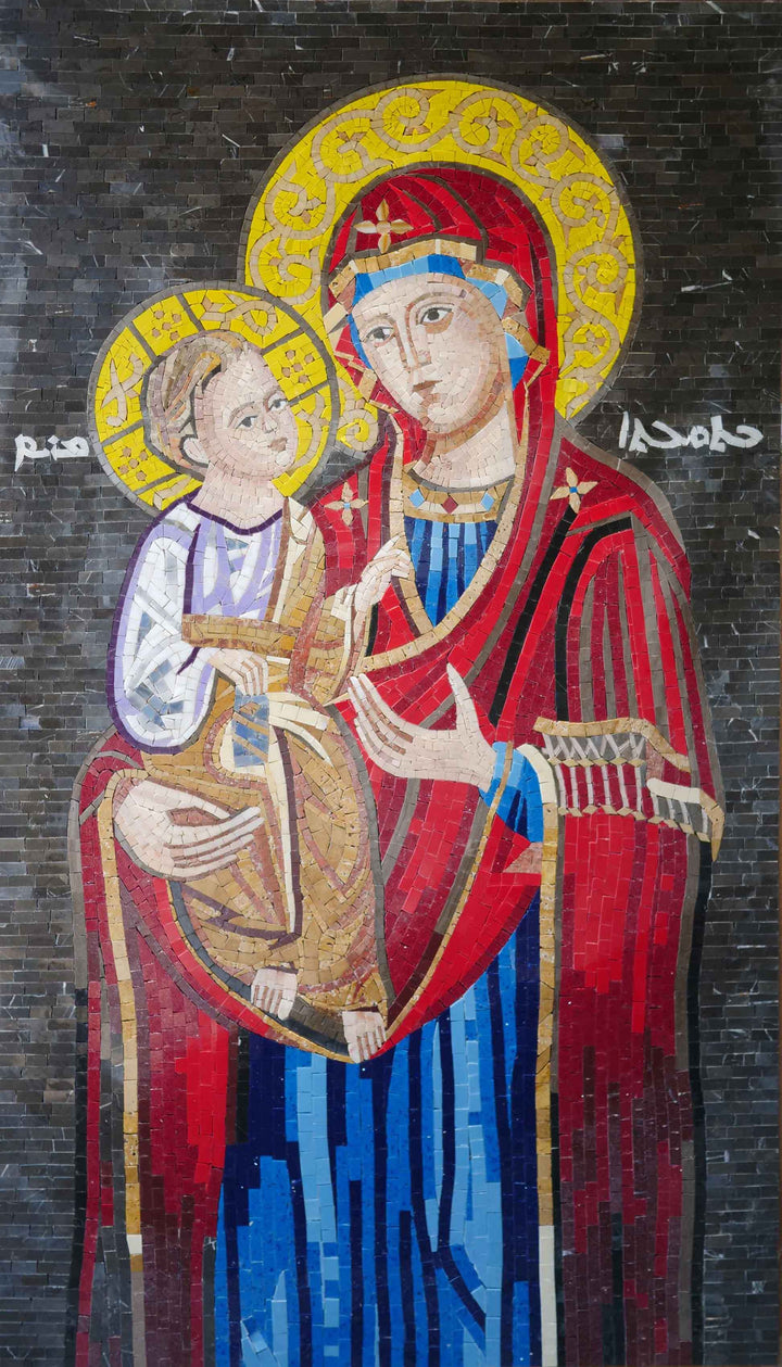 Christian Mosaic - Mary & Jesus Portrait | Religious | Mozaico
