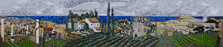 Landscape Mosaic Art - Tuscan Village | Scenery | Mozaico