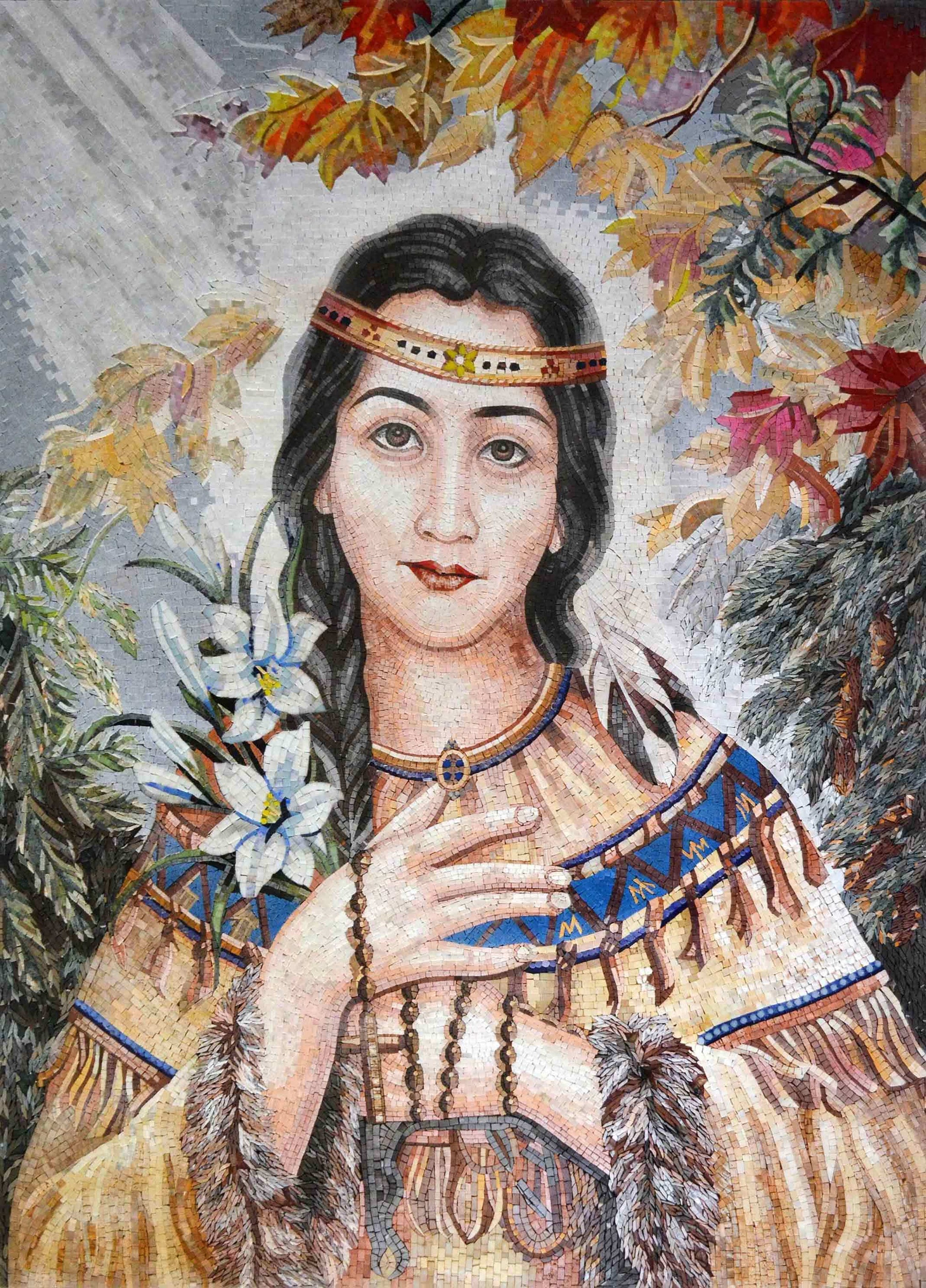 Mosaic Art - Saint Kateri Tekakwitha | Religious | Mozaico