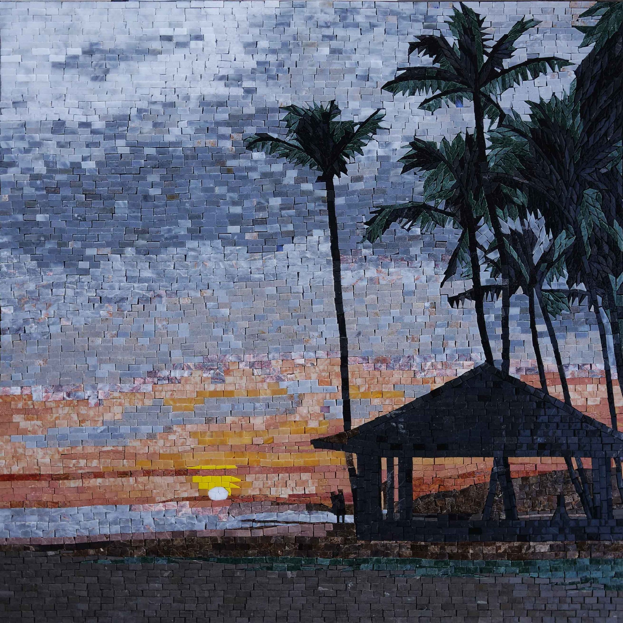Beach At Sunset Mosaic - The Cabin | Scenery | Mozaico