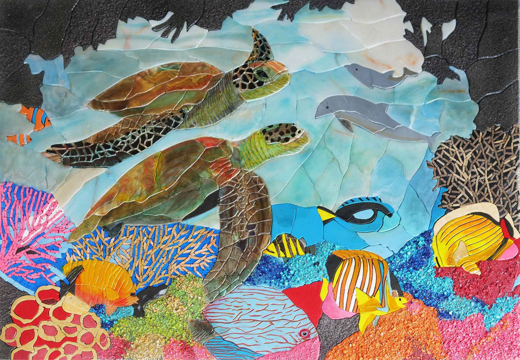 Mosaic Tile Art - Underwater Scene | Marine Life&Nautical | Mozaico
